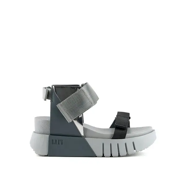 United Nude Delta Run Platform Sandals - Silver/grey/black