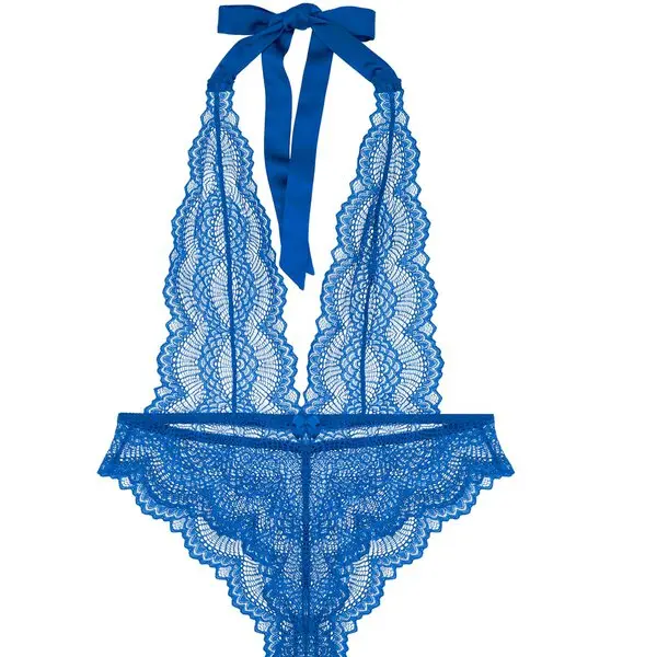 JOURNELLE Natalia Lace Bodysuit - Blue