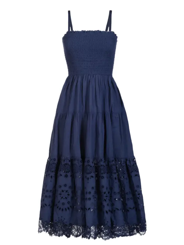 CHANGE OF SCENERY Kristen Dress In Navy Calypso Eyelet - Blue