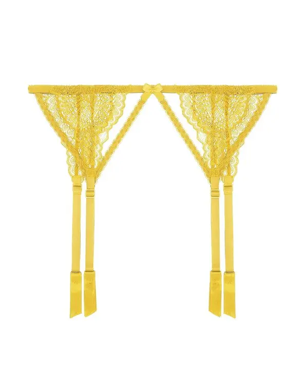 JOURNELLE Natalia Lace Suspender Belt - Yellow