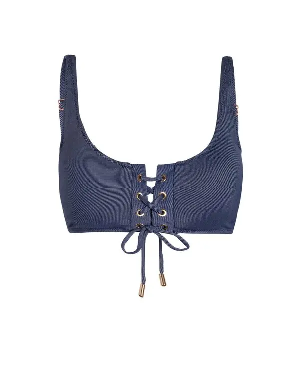 CHANGE OF SCENERY Samara Top In Indigo Twill - Blue