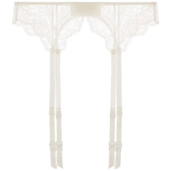 JOURNELLE Anais Suspender Belt In Powder - White