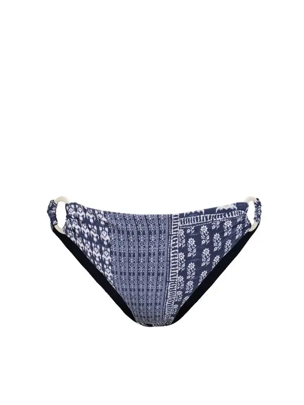 CHANGE OF SCENERY Tivara Patchwork Ring Trim Bikini Bottom - Blue/white