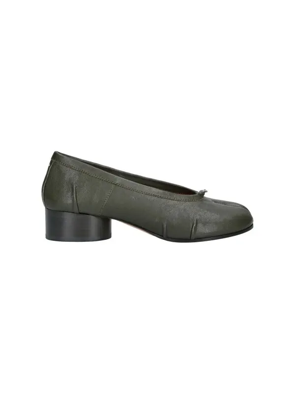 MAISON MARGIELA Tabi Ballet Flats In Sheep Leather - Green