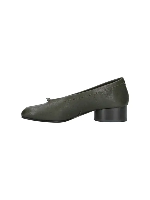 MAISON MARGIELA Tabi Ballet Flats In Sheep Leather - Green