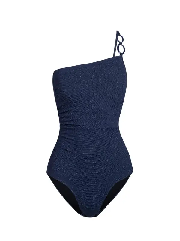 CHANGE OF SCENERY Kara One Piece Metallic One-shoulder Swimsuit - Blue