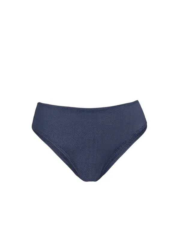 CHANGE OF SCENERY Classic Midrise Bikini Bottom In Indigo Twill - Blue