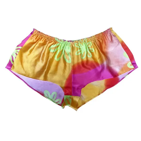 ROY G. Floral Watercolor Silk Flutter Shorts