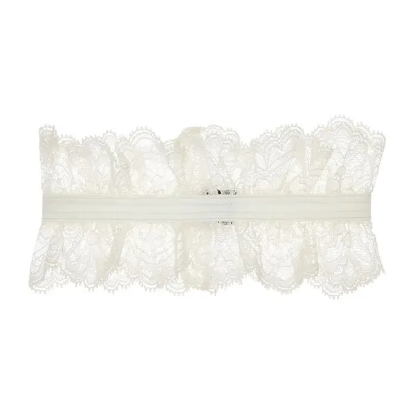 JOURNELLE Anais Lace Garter Powder - White