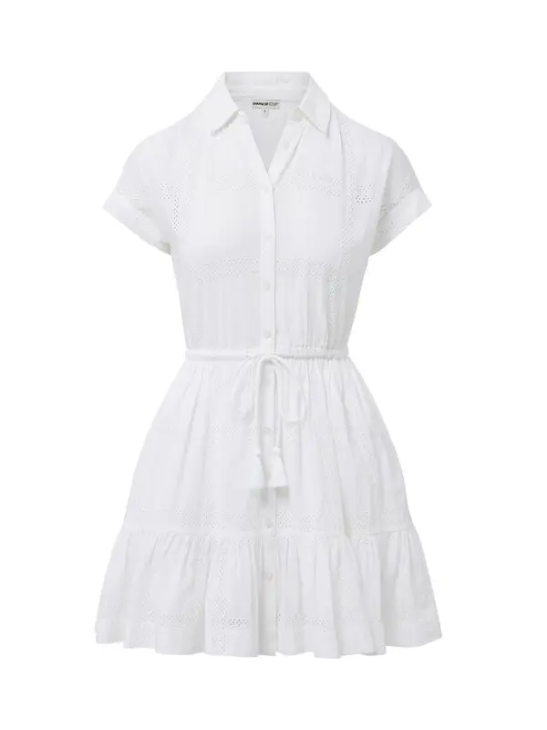 CHANGE OF SCENERY Sarah Eyelet Cotton Shirtdress