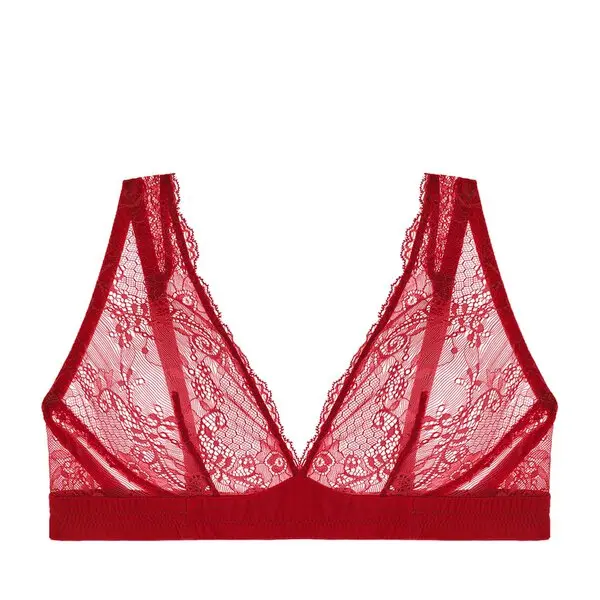 JOURNELLE Sapna Plunge Bralette Claret - Red