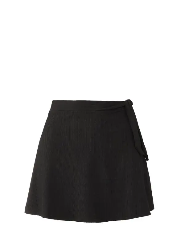 CHANGE OF SCENERY Amy Textured Swim Skirt - Black