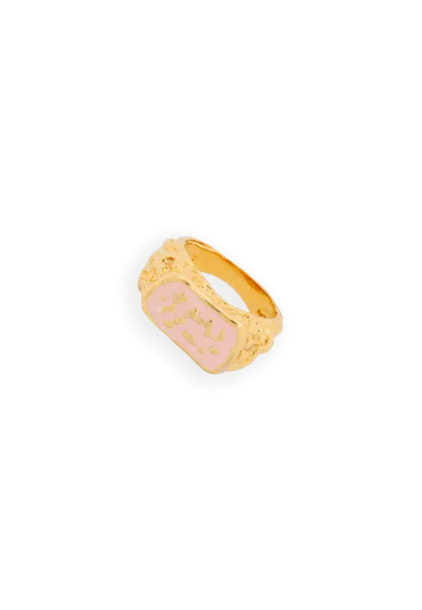 LAVANI JEWELS Magma Signet Ring - Pink