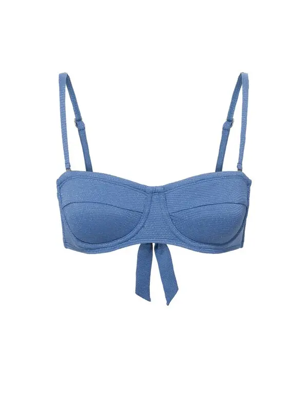 CHANGE OF SCENERY Nellie Metallic Pique Underwire Balconette Top - Blue