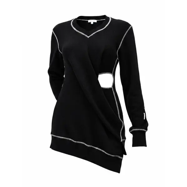 GAO REPUBLIC Asymmetrical Cut-out Sweatshirt Dress