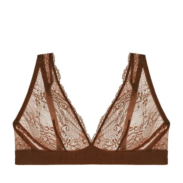 JOURNELLE Sapna Plunge Bralette Chocolat - Brown