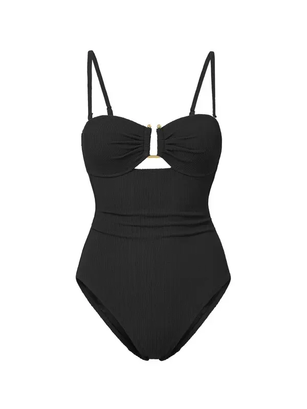 CHANGE OF SCENERY Juliette One Piece In Textured Fabric With Sweetheart Neckline - Black
