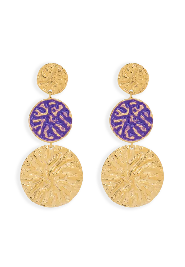 LAVANI JEWELS Geyser Chandelier Earrings - Purple