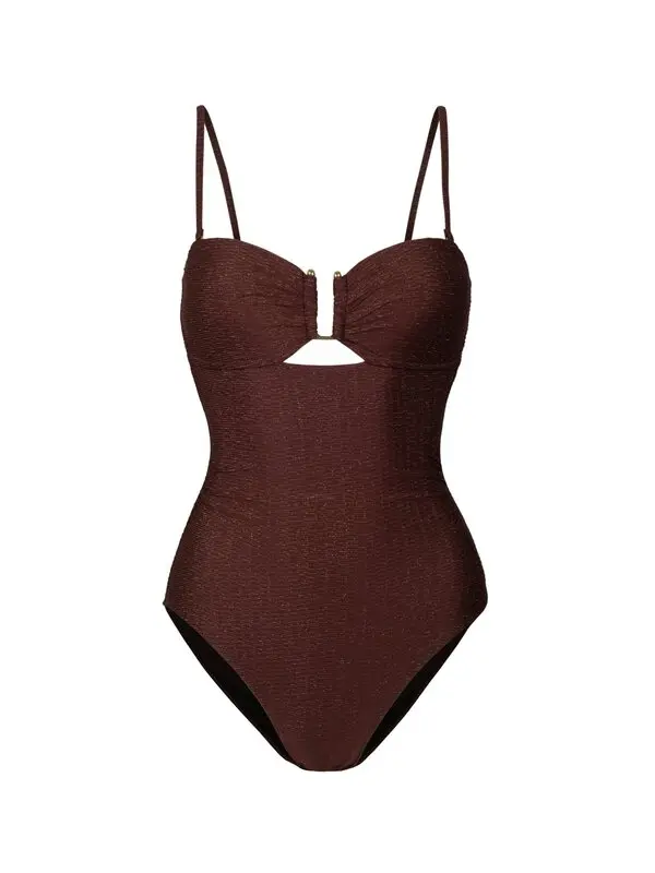 CHANGE OF SCENERY Juliette One Piece In Cacao Metallic - Gold/brown