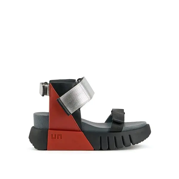 United Nude Delta Run Platform Sandal - Black/red/silver