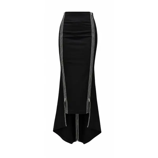 GAO REPUBLIC Maxi Skirt With Front Zip Split