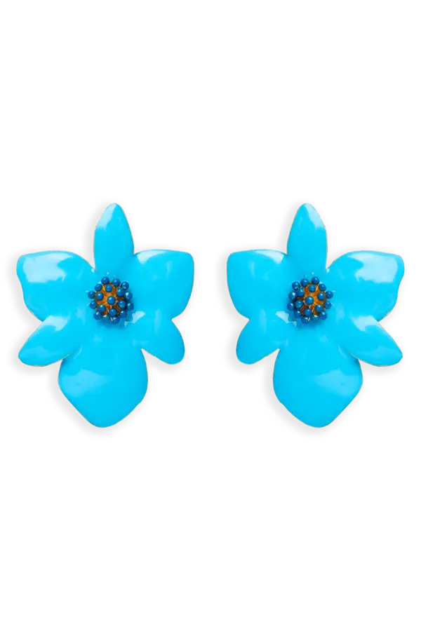 LAVANI JEWELS Orchid Earrings - Blue