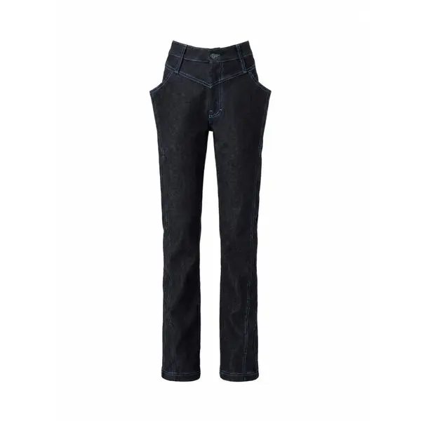 GAO REPUBLIC Indigo Denim High-rise Jeans With Flared Legs