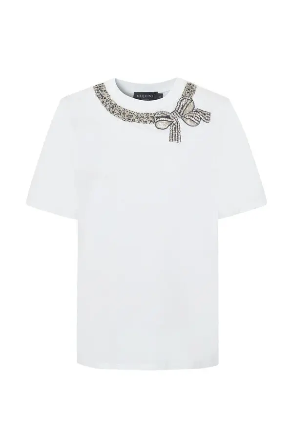 EXQUISE Leilani Embellished T-shirt