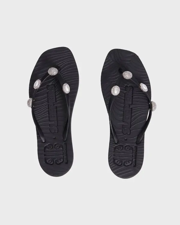 VELOUR Tapered Pearl Ibiza Embellished Flip-flops