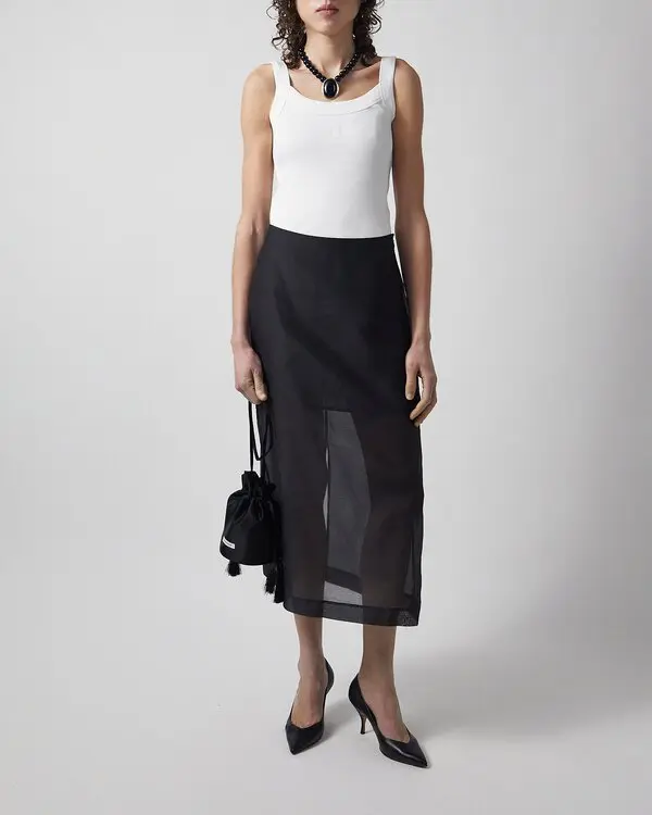 BY MALENE BIRGER Ribbed Tank Top With Embroidered Monogram - White
