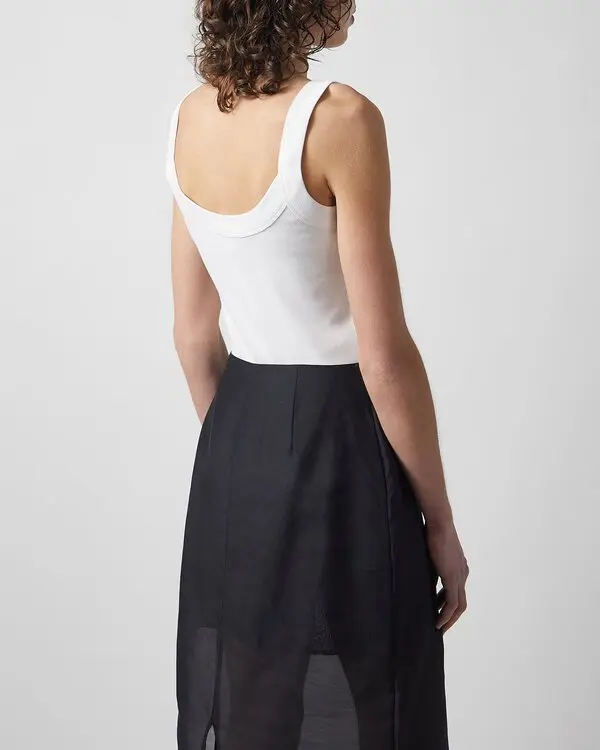 BY MALENE BIRGER Ribbed Tank Top With Embroidered Monogram - White