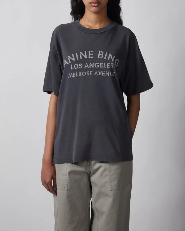 ANINE BING Cade Tee Melrose Stencil Graphic T-shirt