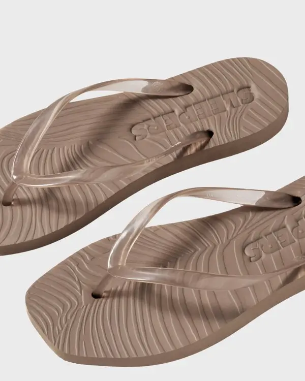 VELOUR Tapered Clear Flip-flops - Sand