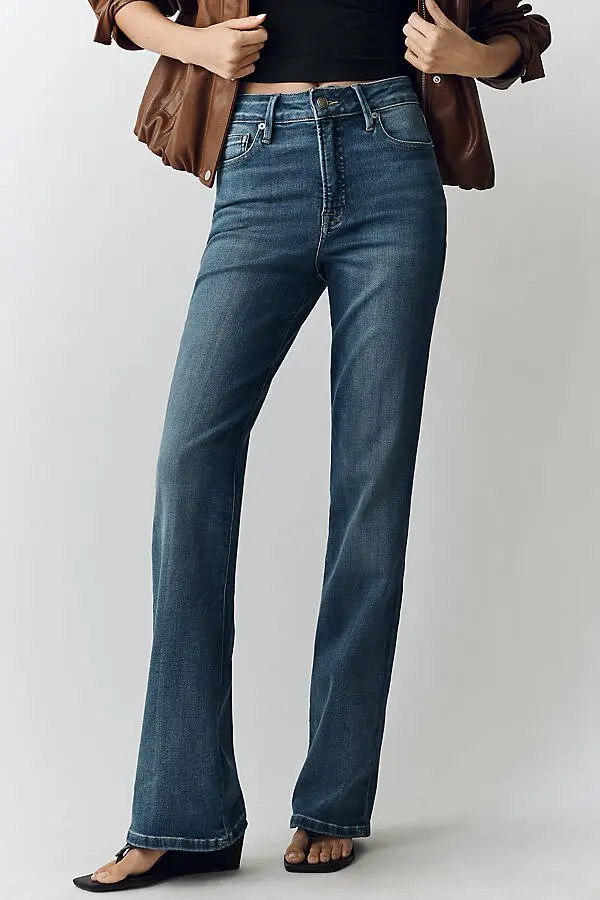 Good American Soft Tech Good Classic High-rise Bootcut Jeans - Indigo