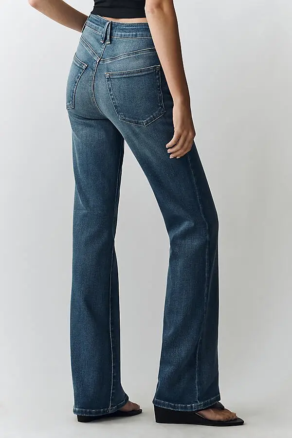 Good American Soft Tech Good Classic High-rise Bootcut Jeans - Indigo