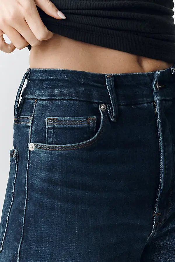 Good American Soft Tech Good True High-rise Straight Jeans - Indigo572