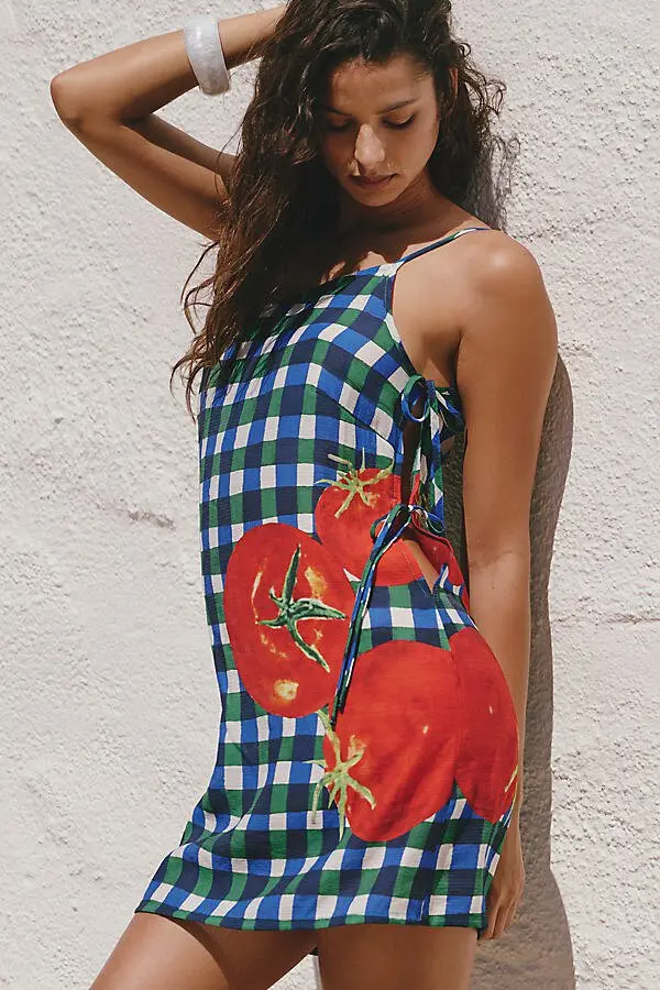 HUTCH Hazy Mini Cover-up Dress - Tomato