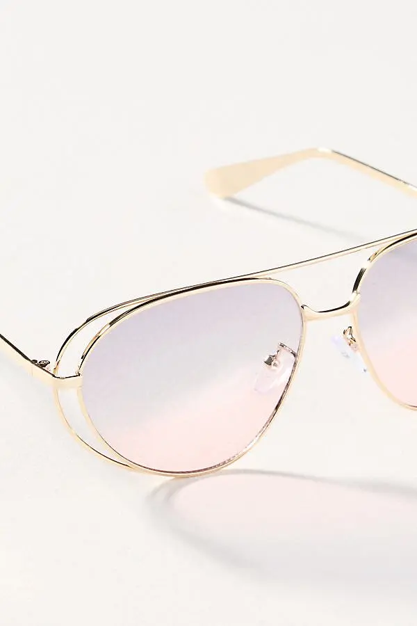 I-SEA Metal Aviator Sunglasses - Gold