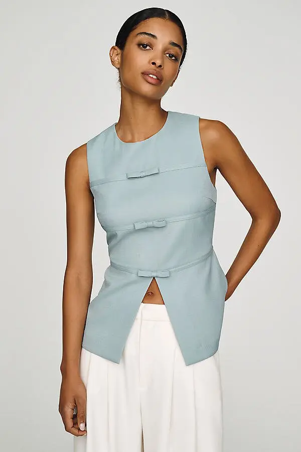 Endless Rose Sleeveless Bow Detail Top