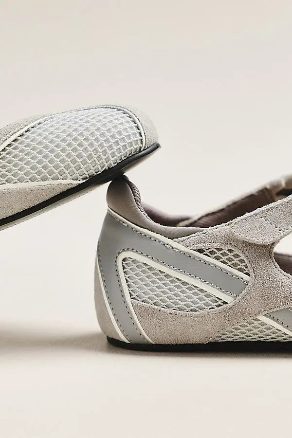 SILENT D Arona Cross-strap Flats - Grey