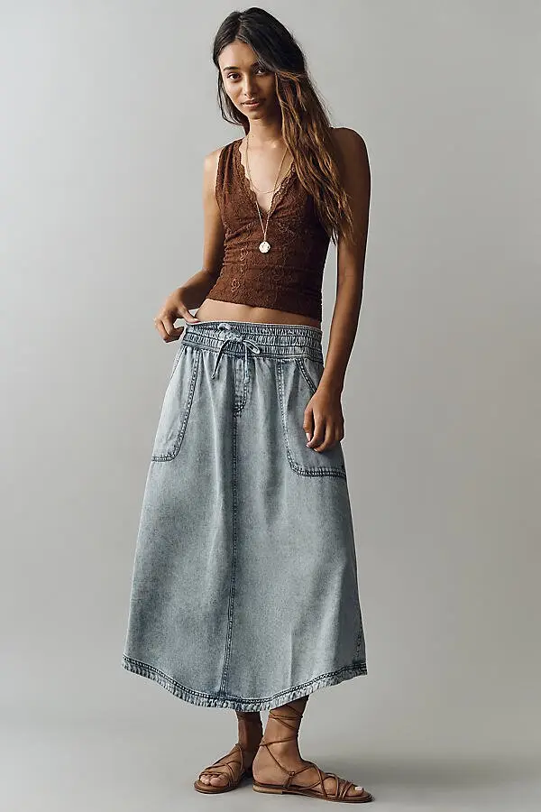 PILCRO Essential Beach Pull-on Midi Skirt