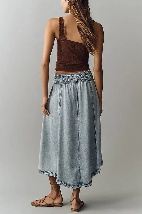 PILCRO Essential Beach Pull-on Midi Skirt