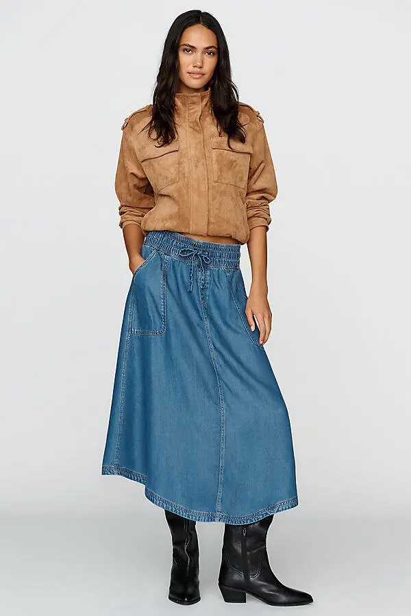 PILCRO Essential Beach Pull-on Midi Skirt