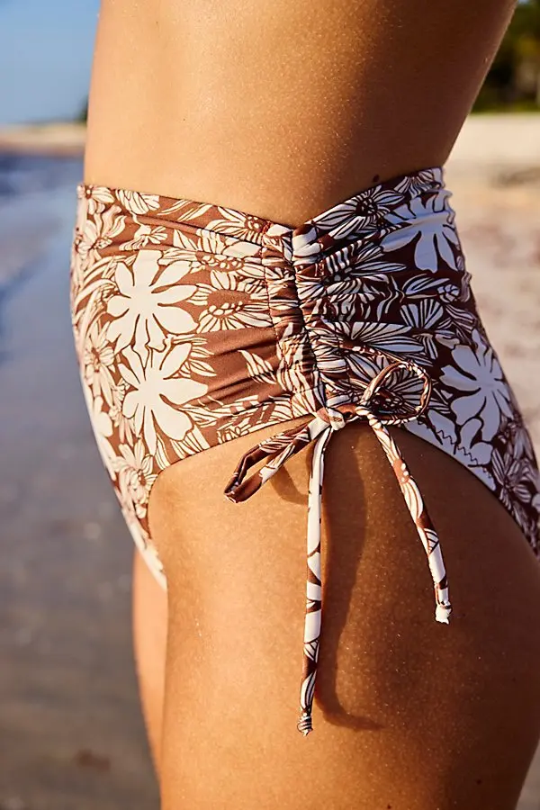 GALAMAAR Ruched High-waisted Bikini Bottoms