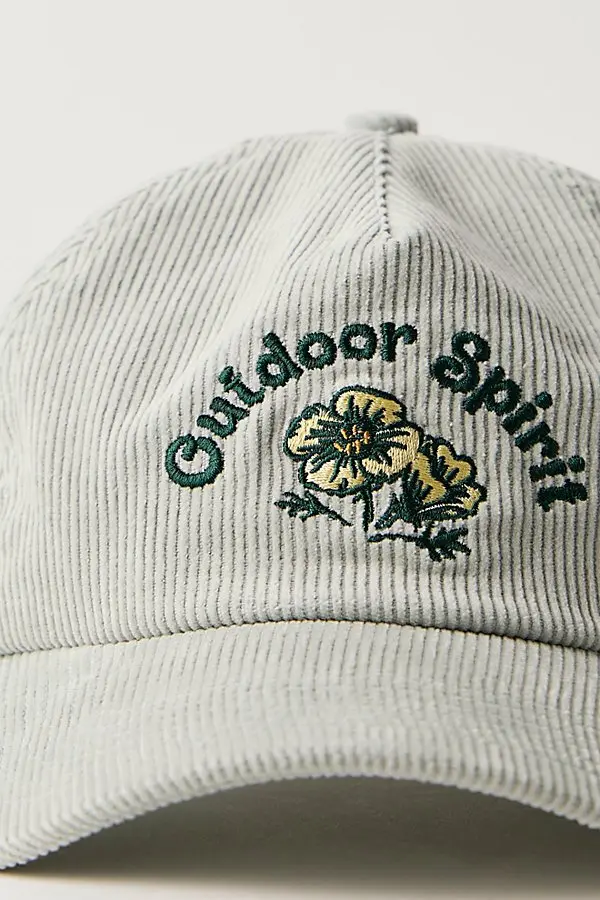 Free People Corduroy Baseball Cap With Embroidered Detail - Rain