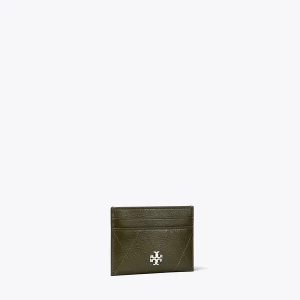 Tory Burch Charlie Quilted Card Case - Dark Olive