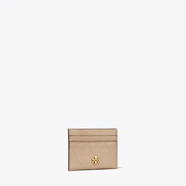 Tory Burch Charlie Quilted Card Case - Soft Cement