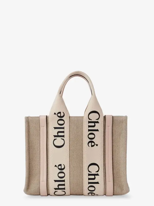 Chloé Woody Linen And Leather Tote Bag - Beige