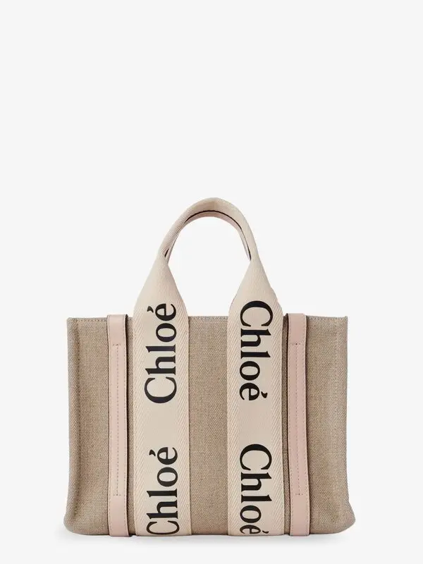 Chloé Woody Linen And Leather Tote Bag - Beige
