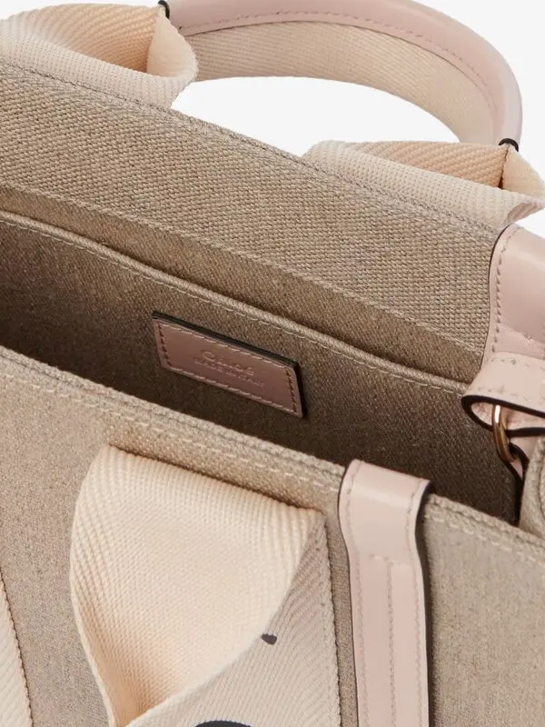 Chloé Woody Linen And Leather Tote Bag - Beige